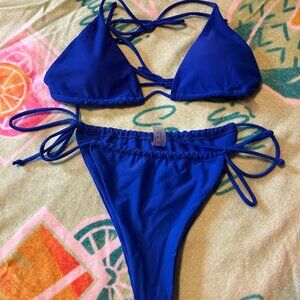 Swim | Royal Blue String Bikini Set L | Poshmark